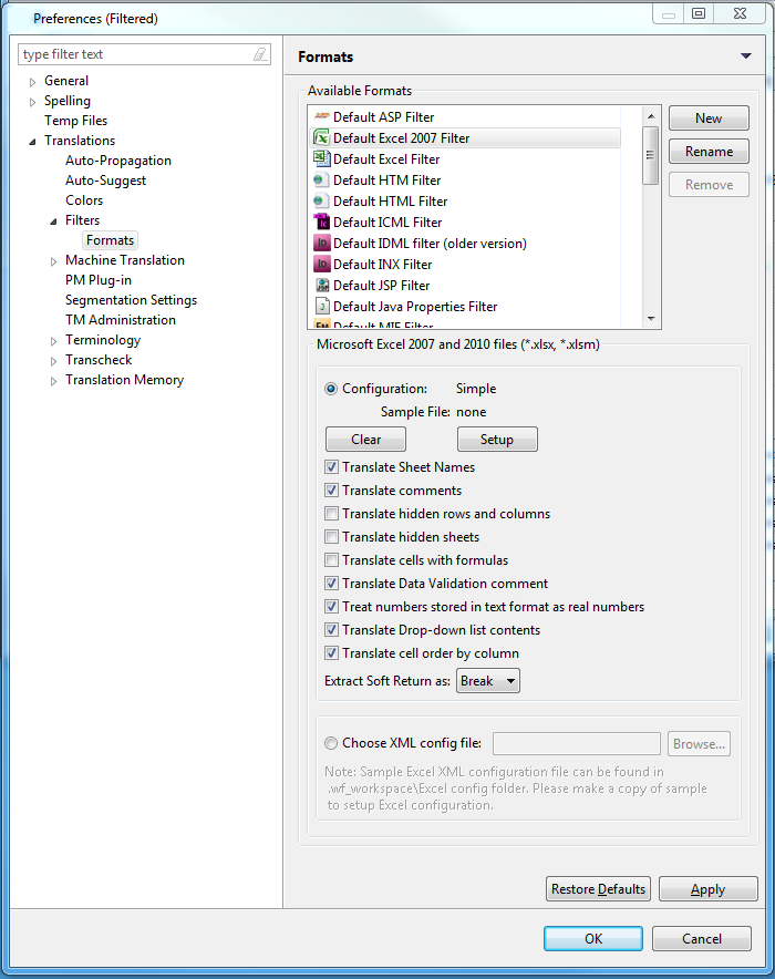 Adding An Excel File Filter